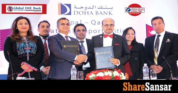 Global IME Bank inks remittance service deal with Doha Bank of Qatar ...