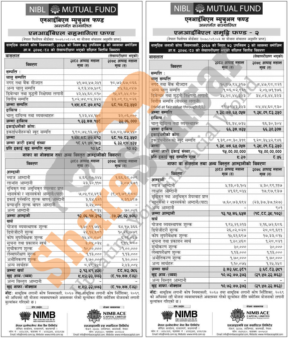 NIMB Ace Capital Limited has published its audited financial highlights ...