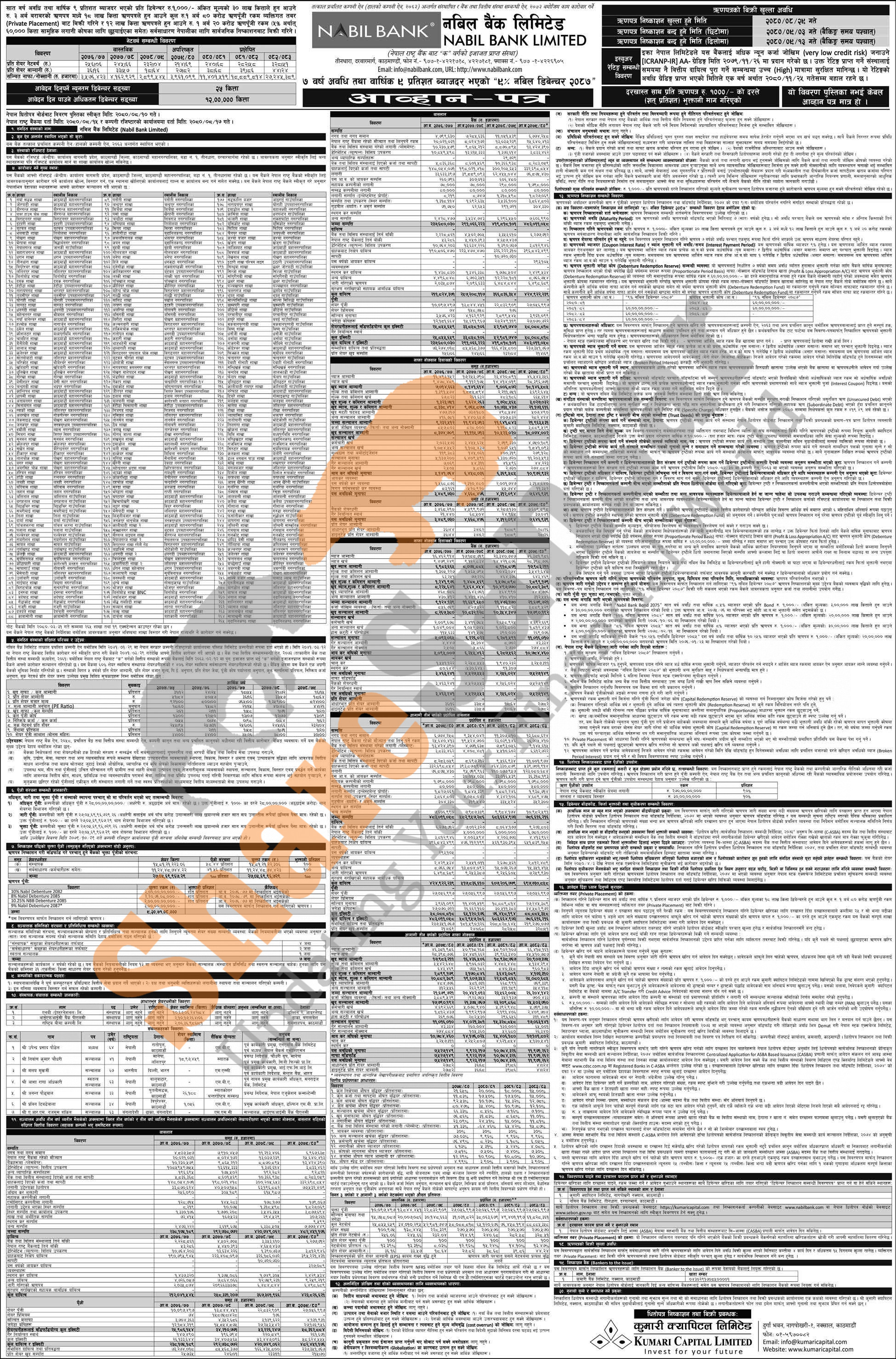 Nabil Bank Limited has published an offer letter to issue (30,00,000 ...