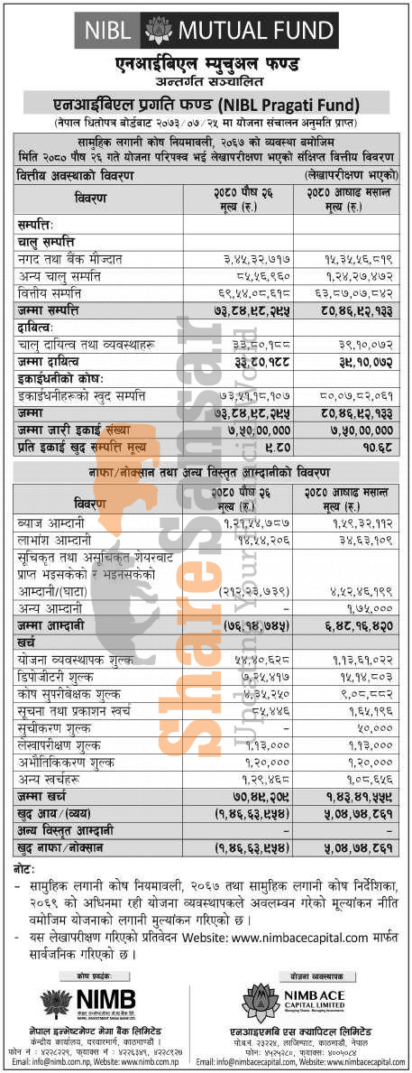 NIMB Ace Capital Limited has published its audited financial statement ...