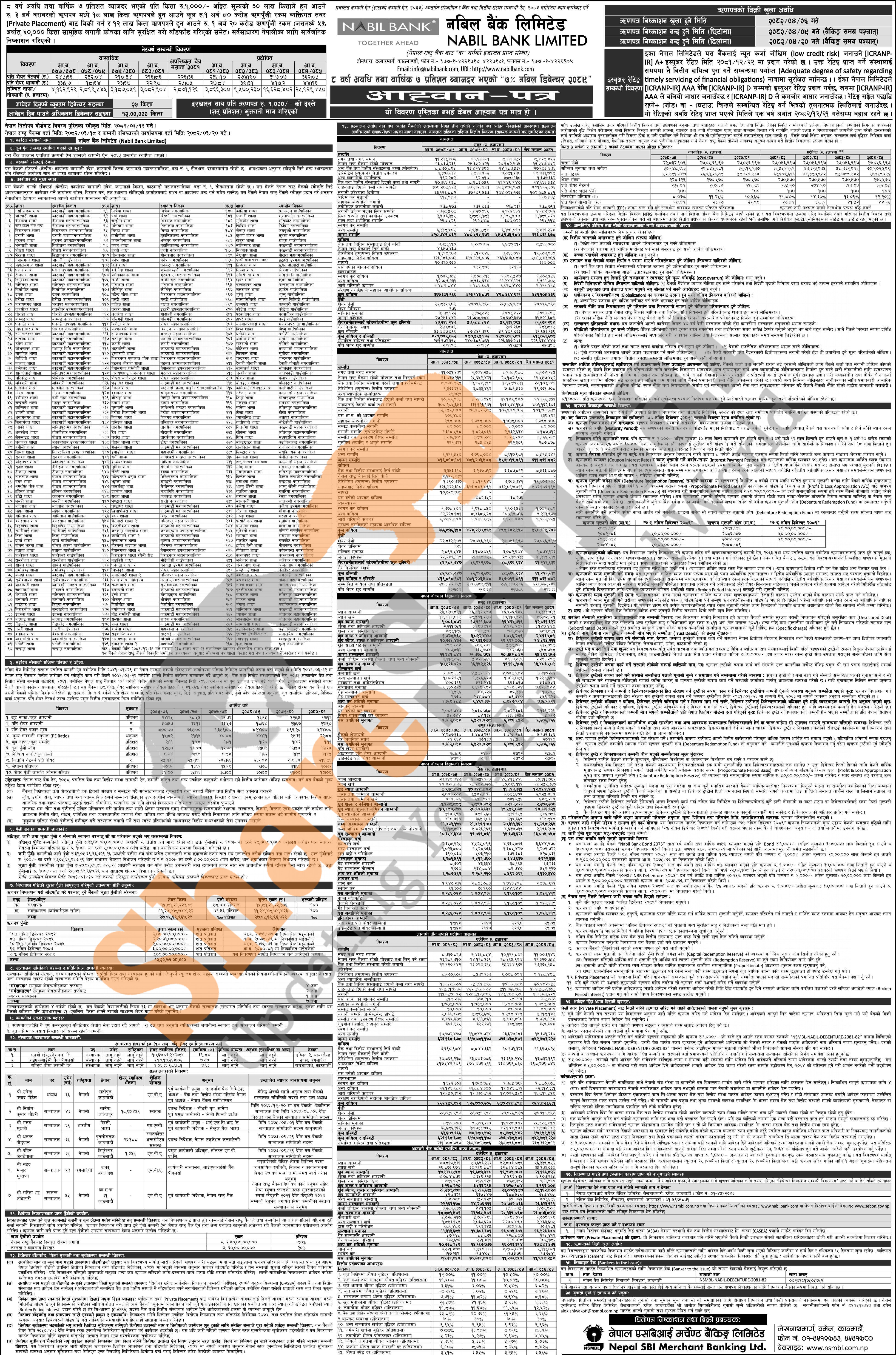 Nabil Bank Limited has published an offer letter to issue (30,00,000 ...